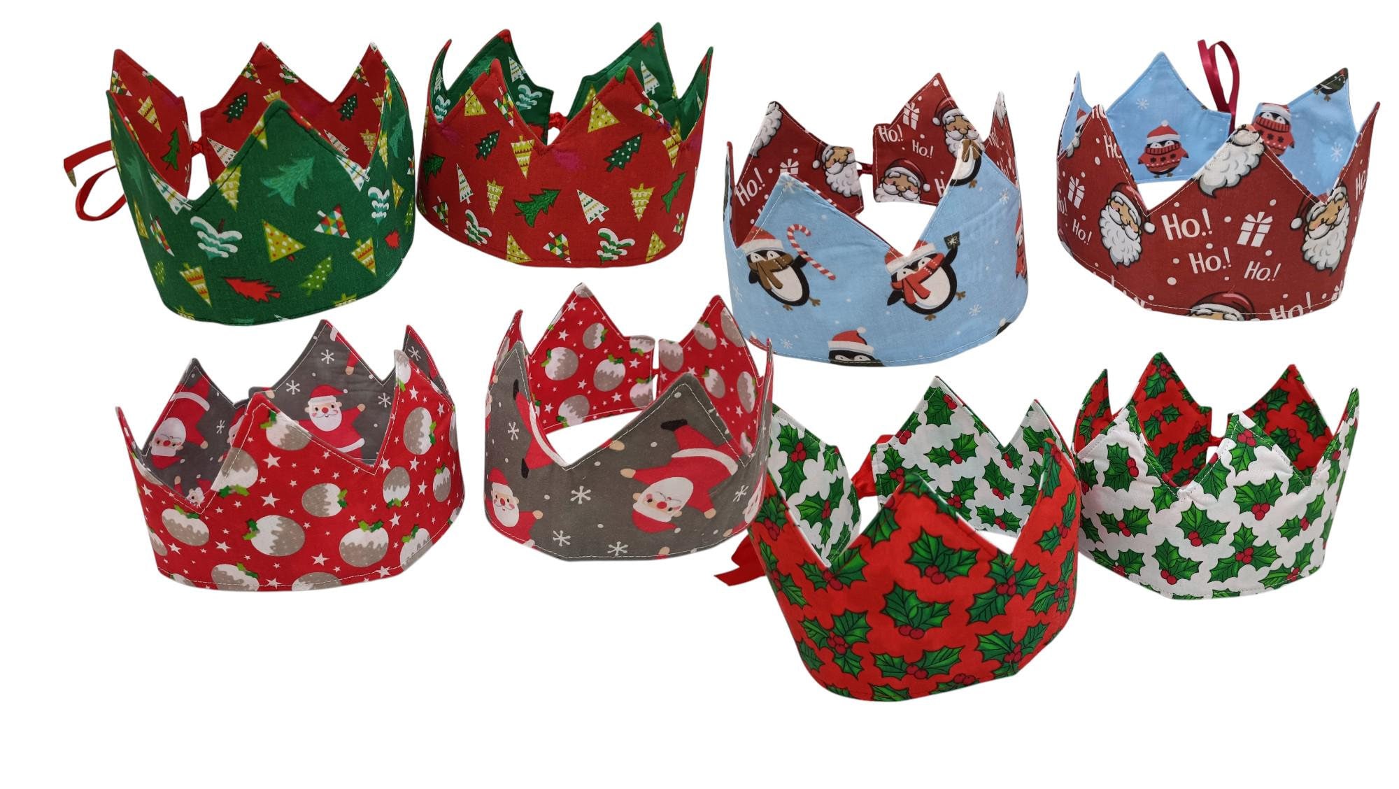 CHRISTMAS PARTY CROWN, Festive Fabric Crown, Reusable, Sustainable ...