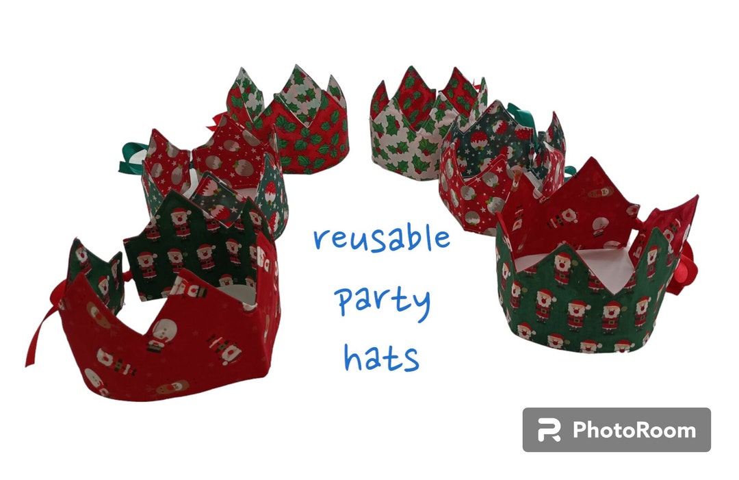 CHRISTMAS PARTY CROWN, Festive Fabric Crown, Reusable, Sustainable ...
