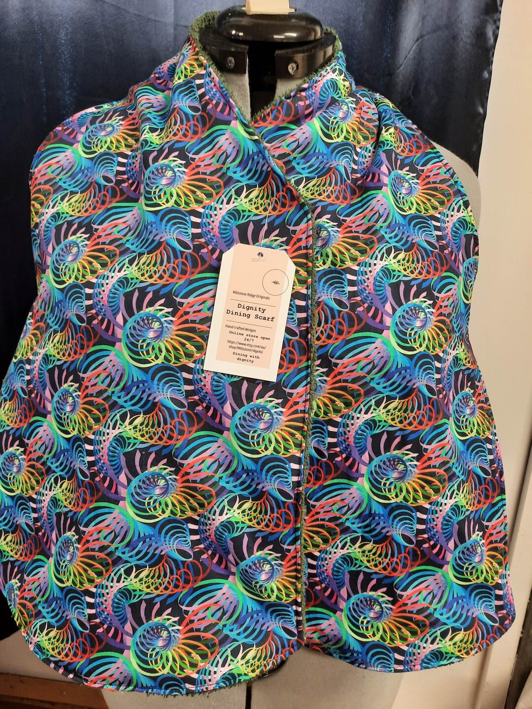 Adult Dignity Dining Scarf 'bib' 'clothing Protector' 'adult Bib ...