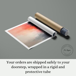 Red and Gray Color Palette Modern Abstract Canvas Wall Art, Hand ...