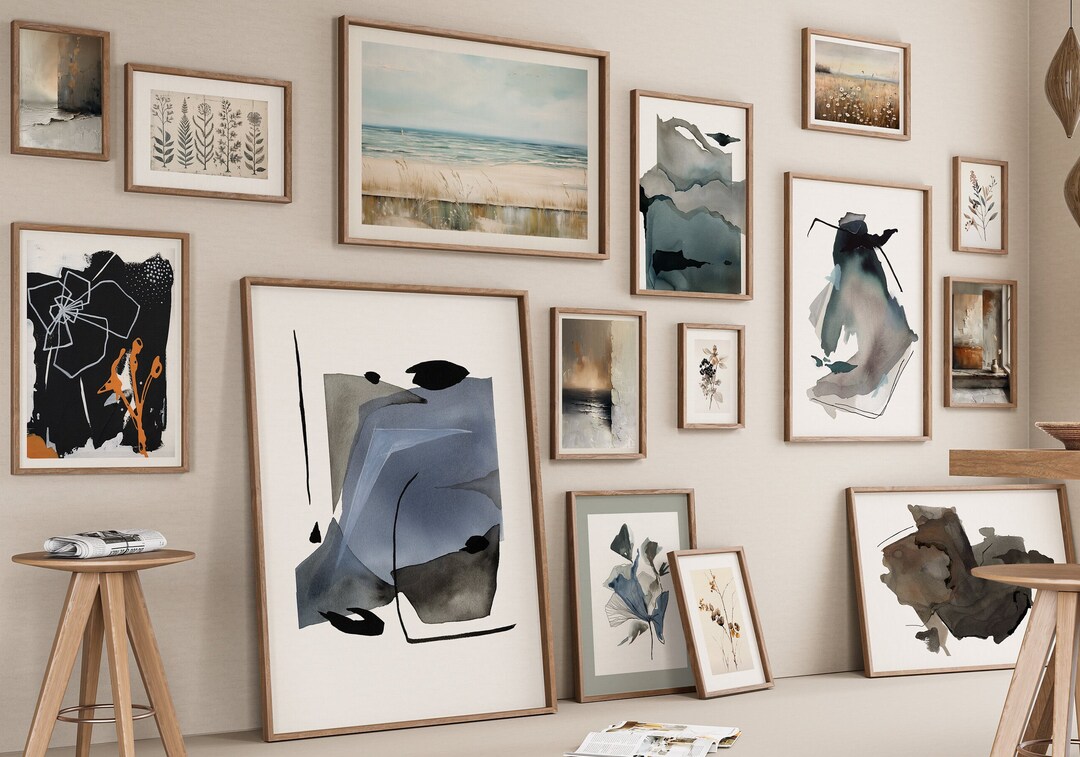 Unique Original Abstract Artwork Collection Vibrant Modern Set, Set of ...