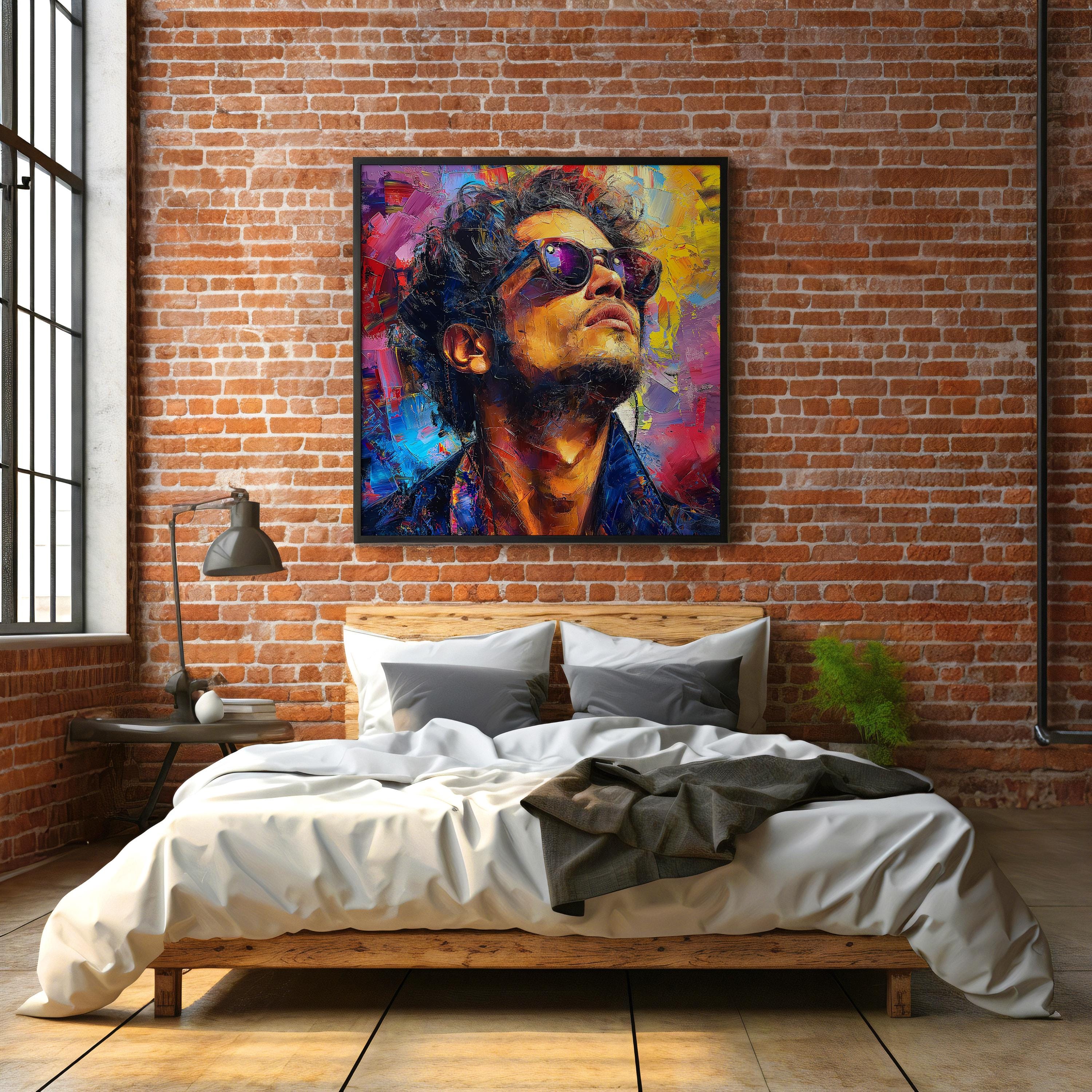 Bruno Mars Merch, Printable Musician Portrait Art Unique Home Decor ...