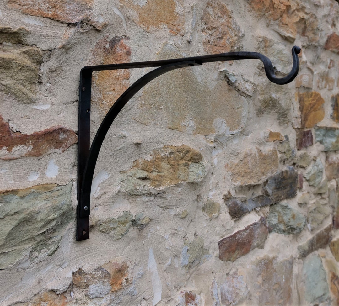 Blacksmith Made Hooked Wall Bracket - Hand Forged Made in Australia ...