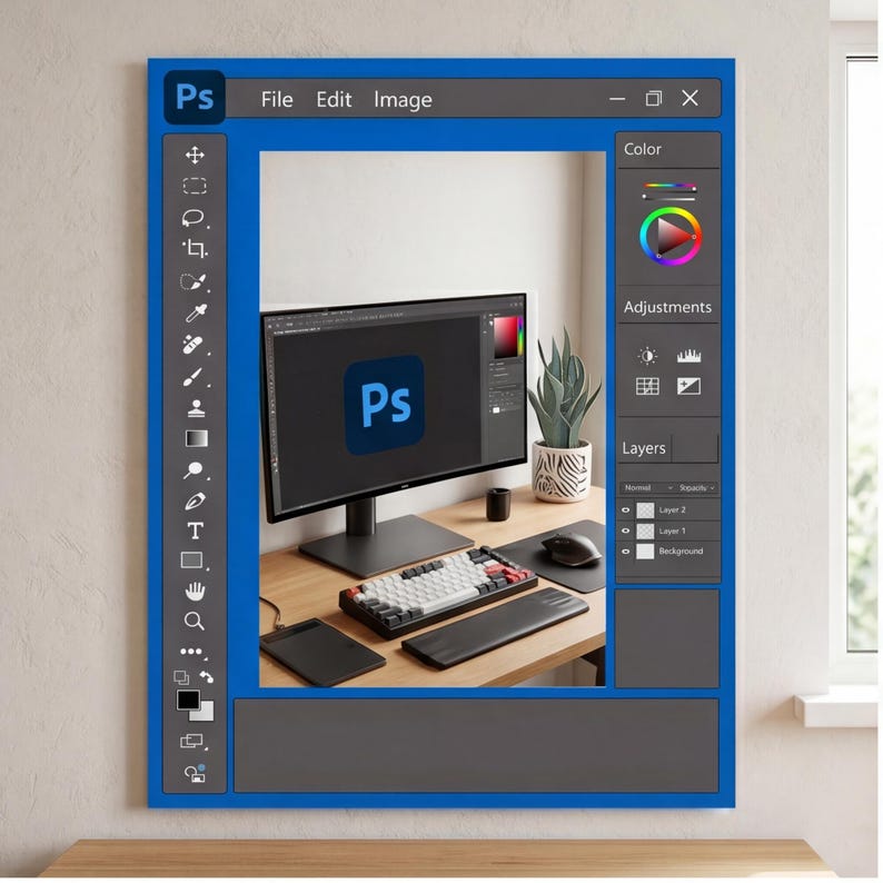 Photoshop UI Mirror | Digital Print on Dekota, Silver Plexiglass - Etsy