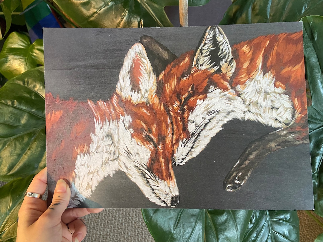 Sleeping Foxes | Art Print | Fox Art Print | Foxes | Wildlife - Etsy