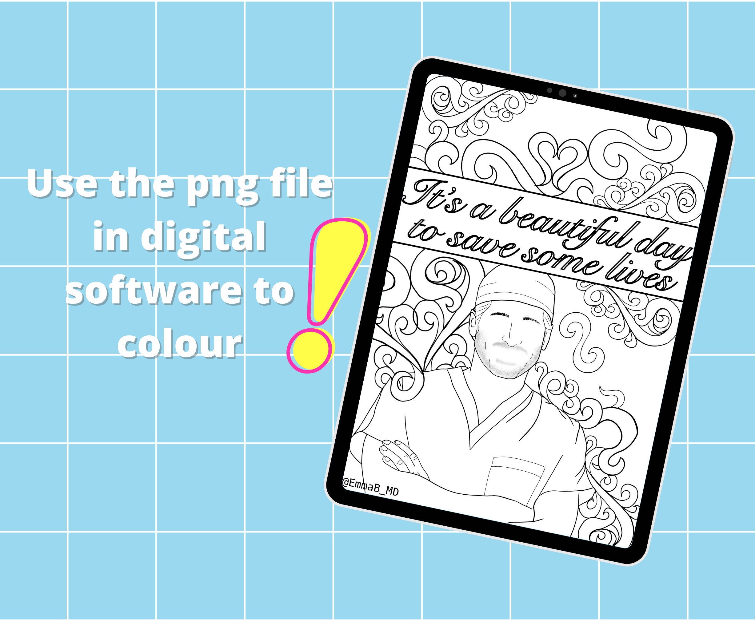 Derek Shepherd Colouring Page - It's a Beautiful Day to Save Some Lives ...