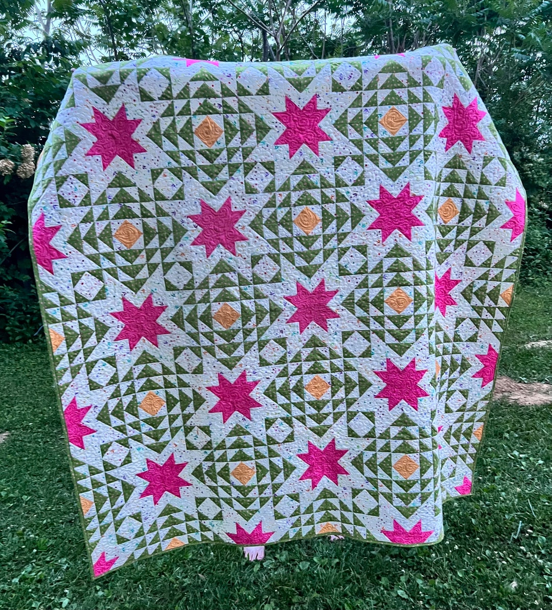 PAPER PATTERN Nighttime Blooms Quilt ,easy Pattern,yardage ,jelly Roll ...