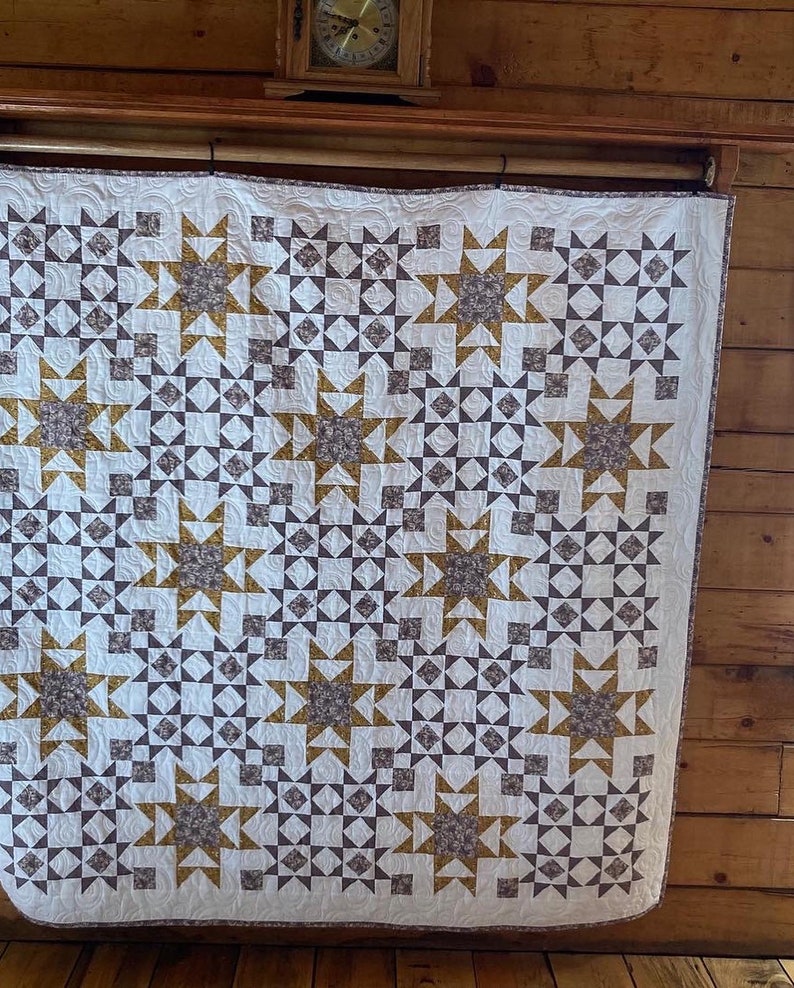 DIGITAL Pattern,country Stars Quilt Pattern Easy Beginner Yardage ...