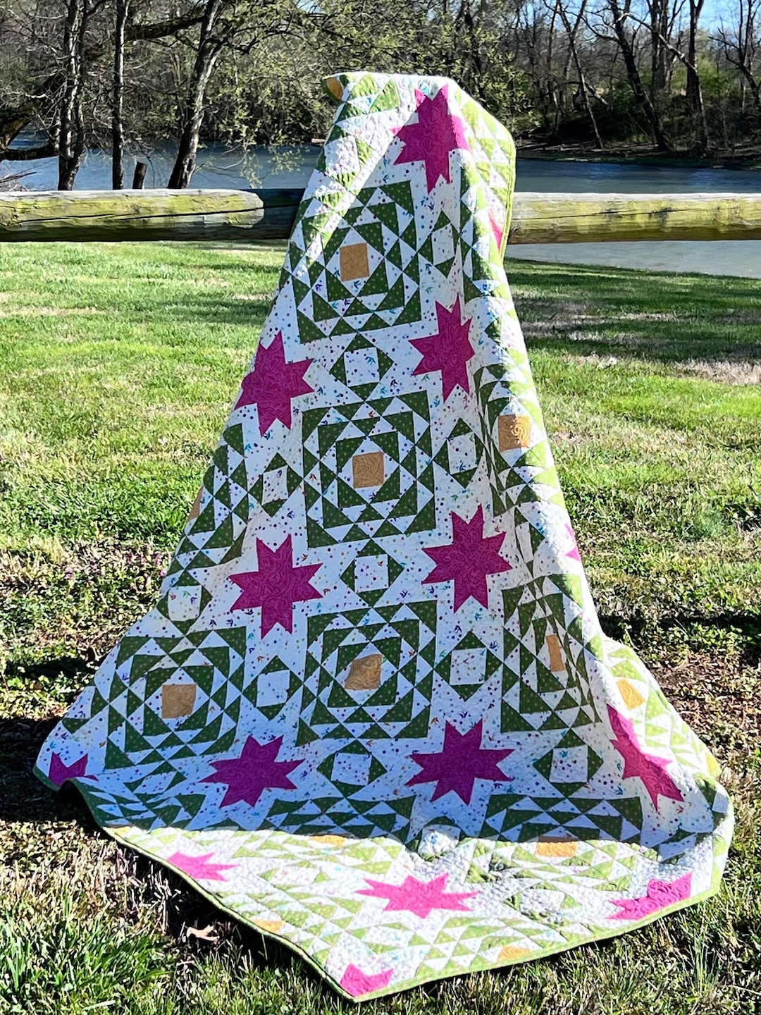 PAPER PATTERN Nighttime Blooms Quilt ,easy Pattern,yardage ,jelly Roll ...