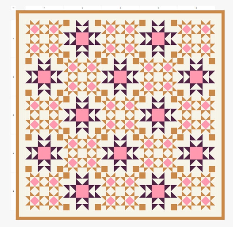 PDF Pattern,country Stars Quilt Pattern Easy Beginner Yardage, Charm ...