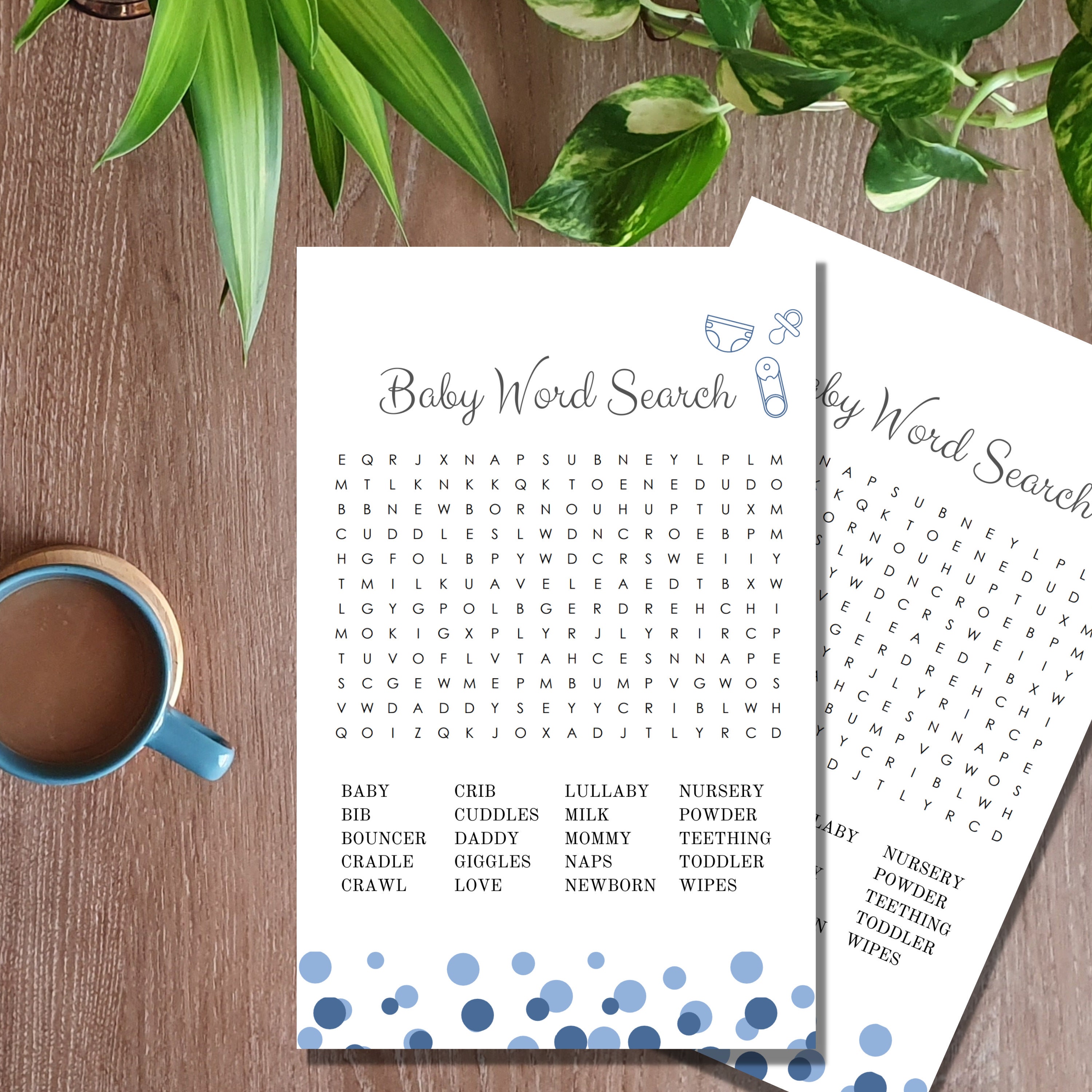 Baby Shower Word Search. Baby Shower Games. Baby Boy. Instant Download ...
