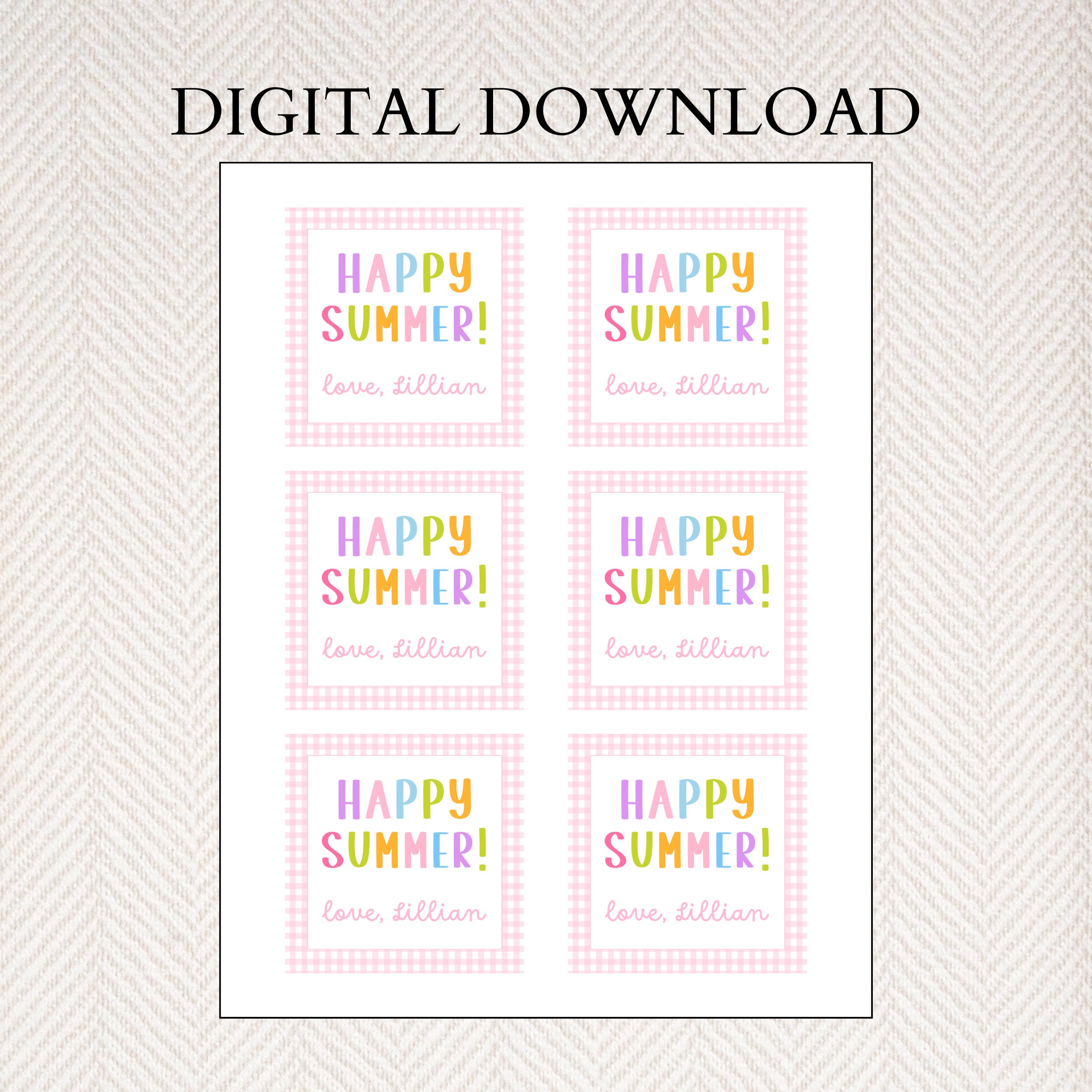 End of School, Teacher Gift, Summer Gift Tags, School's Out, Pink ...