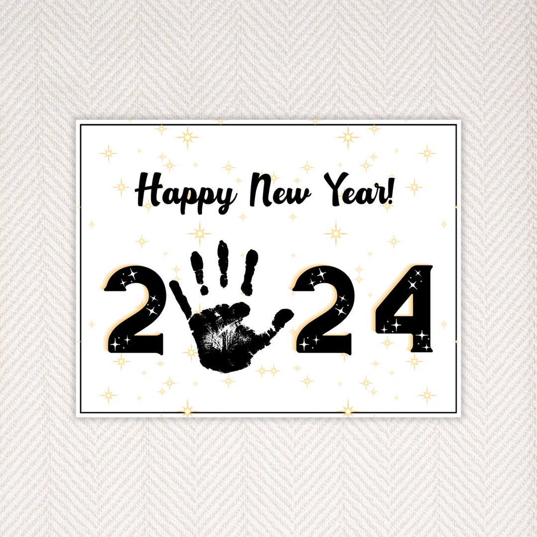 Digital Download New Year Handprint Art, Happy New Year, 2024 ...
