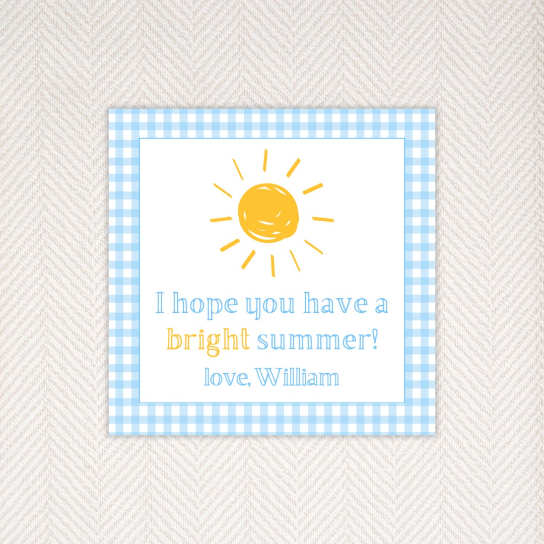 End of School, Teacher Gift, Summer Gift Tags, School's Out, Bright ...