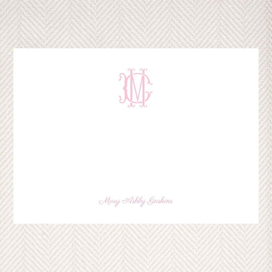 Digital Download Personalized Monogram Notecards, Everyday Notecards ...