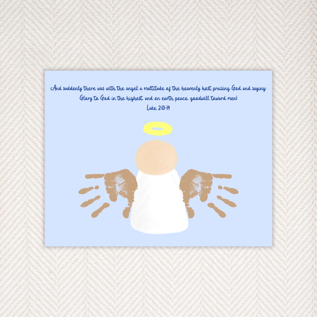 Digital Download Christmas Handprint Art, Angel, Baby Jesus, Bible ...