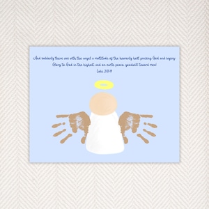 Digital Download Christmas Handprint Art, Angel, Baby Jesus, Bible ...