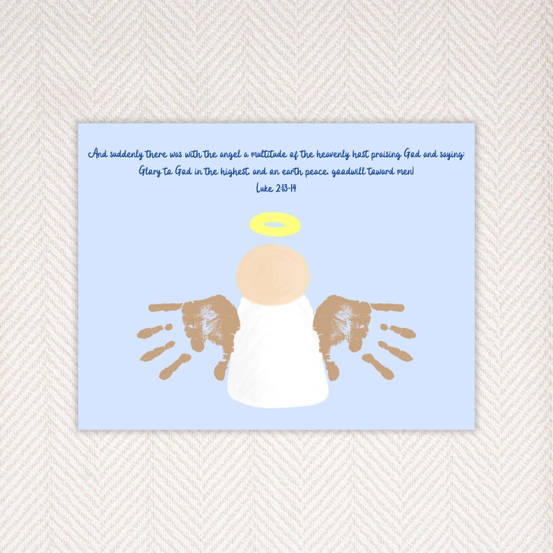 Digital Download Christmas Handprint Art, Angel, Baby Jesus, Bible ...