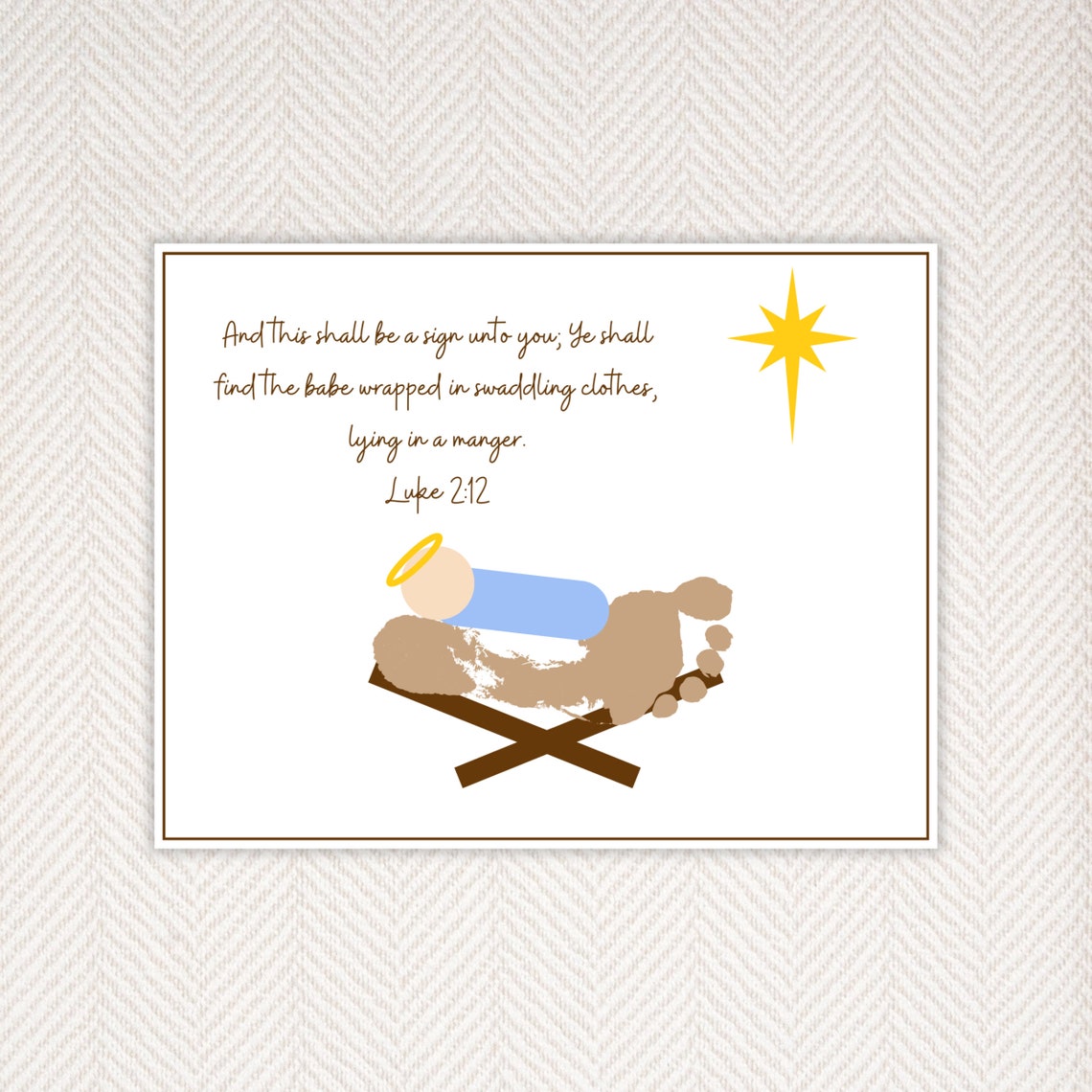 Digital Download Christmas Handprint Art, Nativity, Manger, Baby Jesus ...