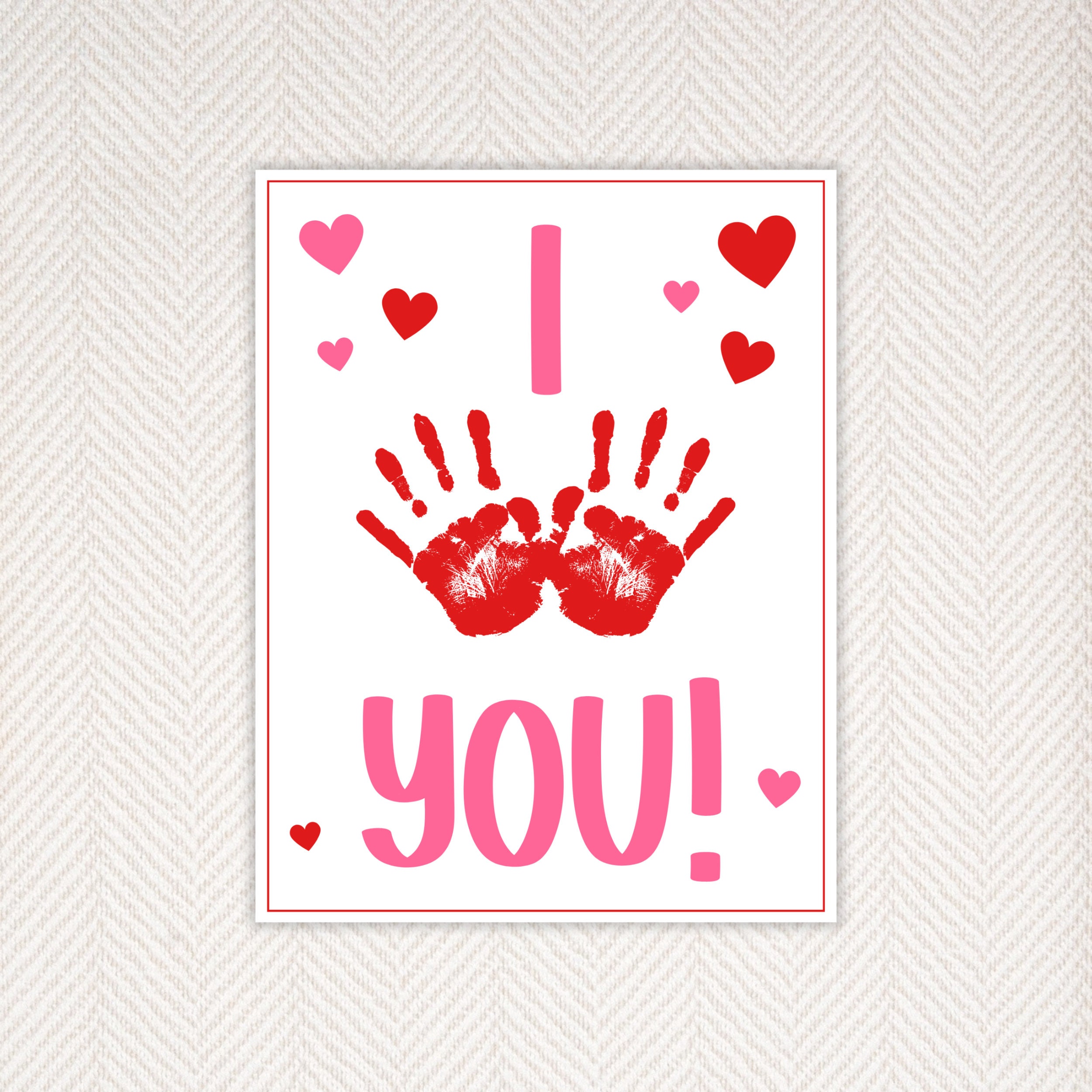 Digital Download Valentine's Day Handprint Art, Happy Valentine's Day ...