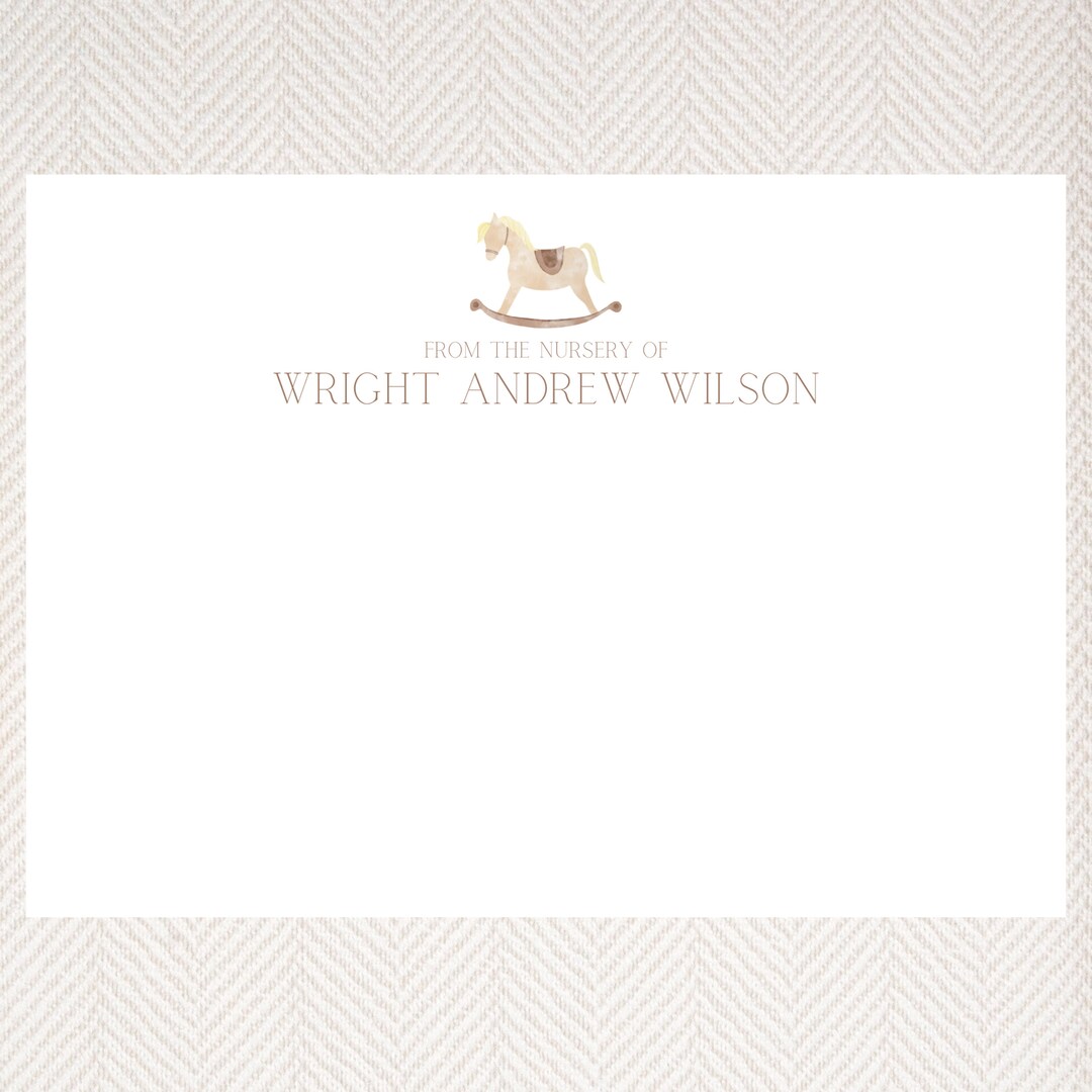 Digital Download Editable From the Nursery of Note, Welcome Baby Note ...