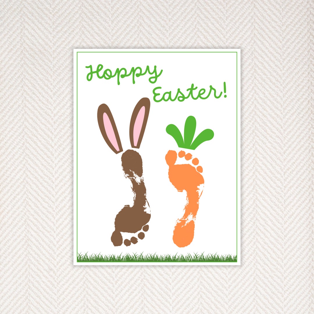 Digital Download Easter Handprint Art, Happy Easter, Easter Bunny ...