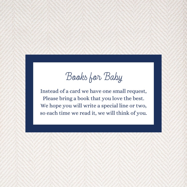 Nota editable del libro de baby shower, tarjetas de solicitud de libro ...