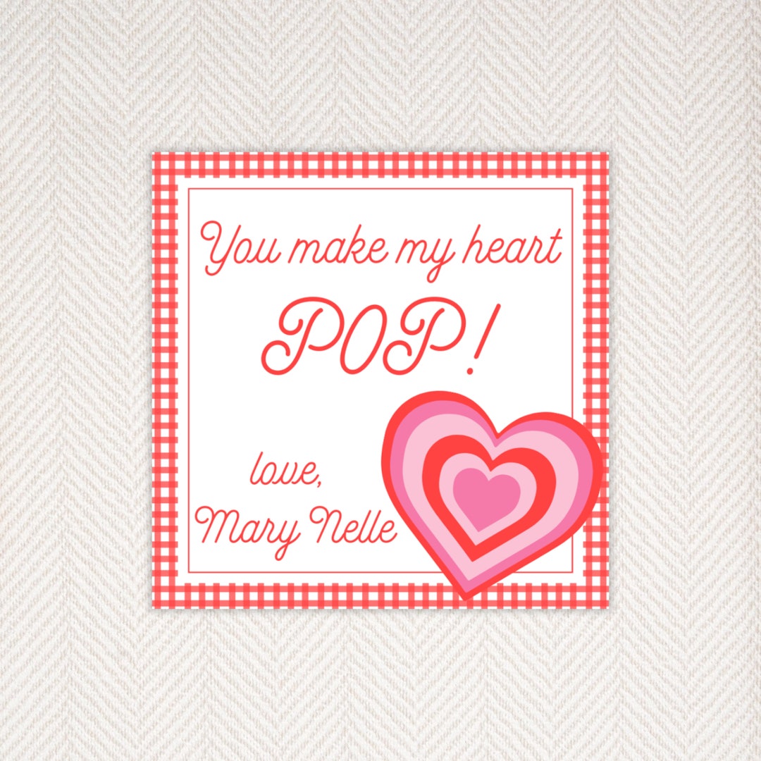 Valentine's Day Gift Tags, Printable Valentine, Valentine's Day Card ...