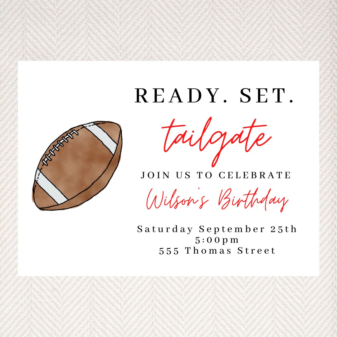 Editable Tailgate Party Invitation, Digital Download, Football Party ...