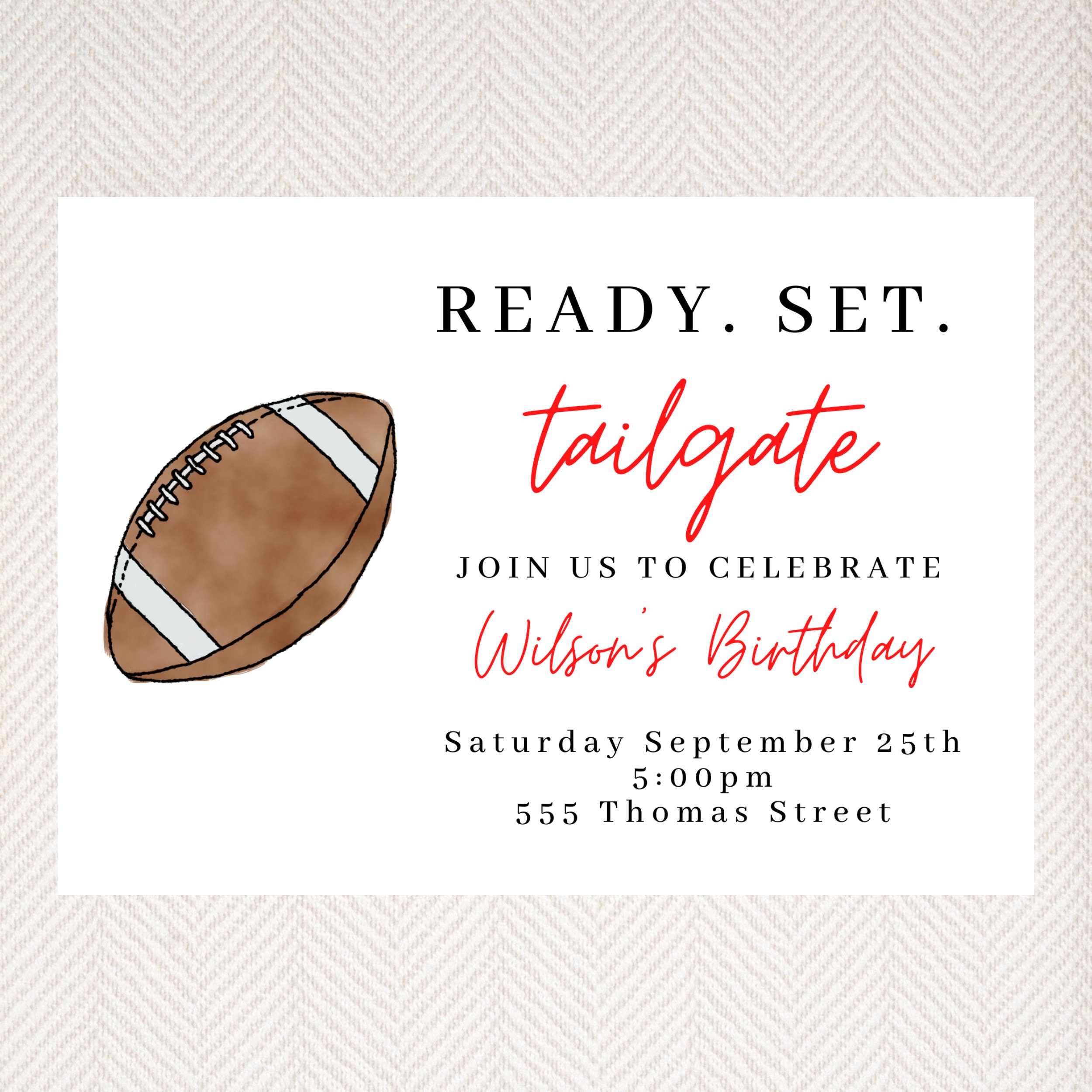 Editable Tailgate Party Invitation, Digital Download, Football Party ...