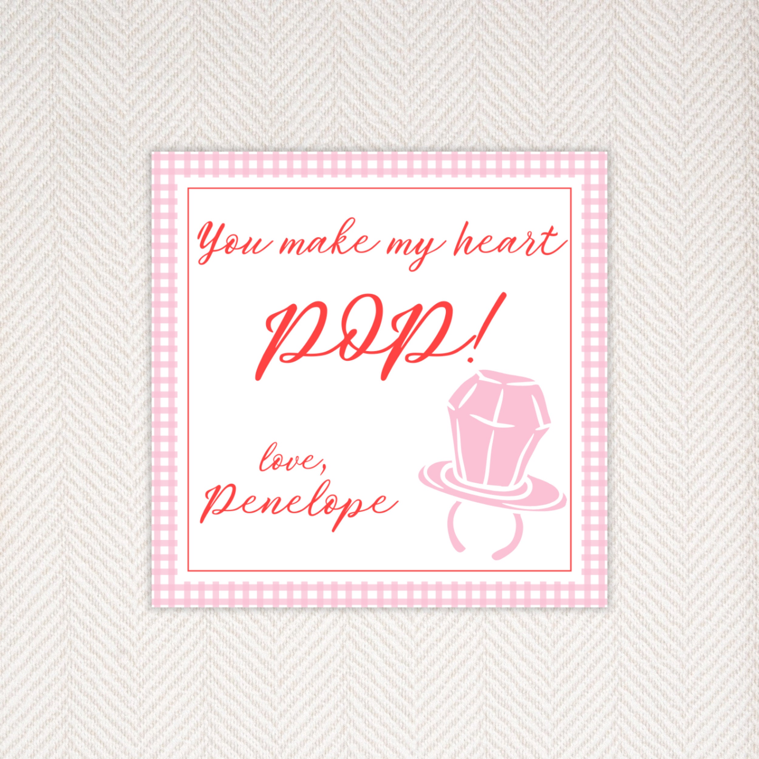 Valentine's Day Gift Tags, Printable Valentine, Valentine's Day Card ...