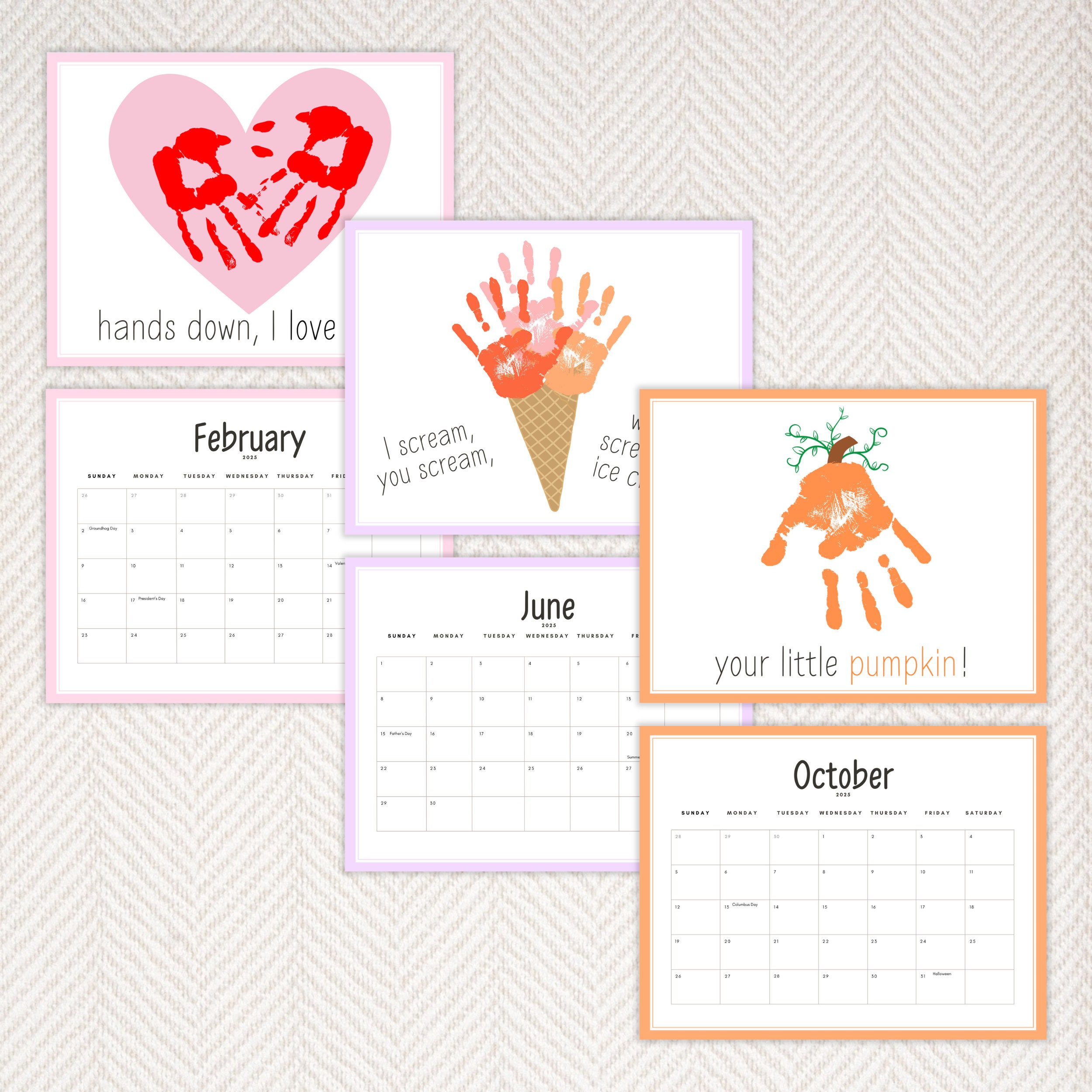 2025 Handprint Calendar, Digital Download, Our Handprint Calendar ...