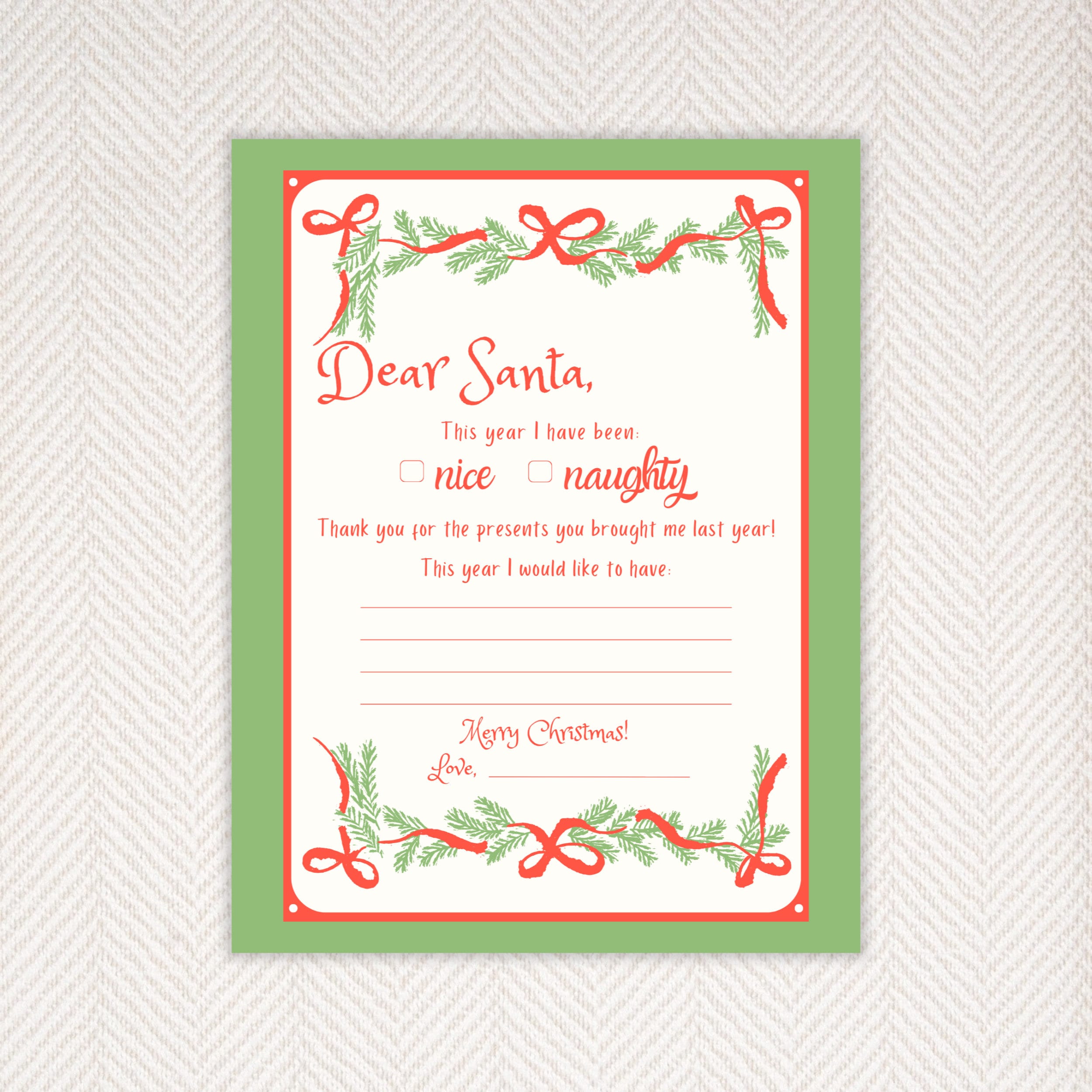 Dear Santa Letter Printable Santa Letter Santa Claus - Etsy