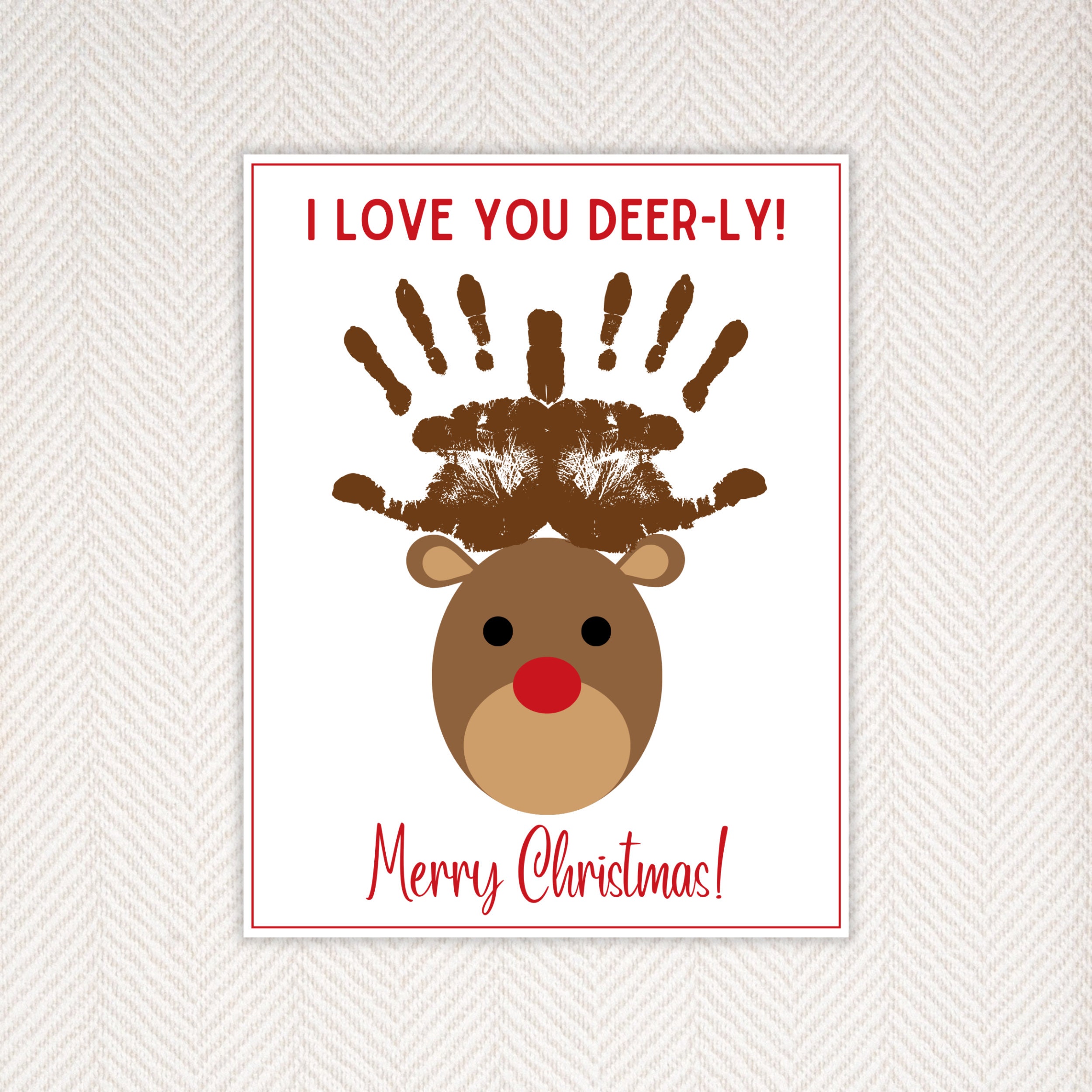 Digital Download Christmas Handprint Art, Reindeer, Rudolph, Handprints ...