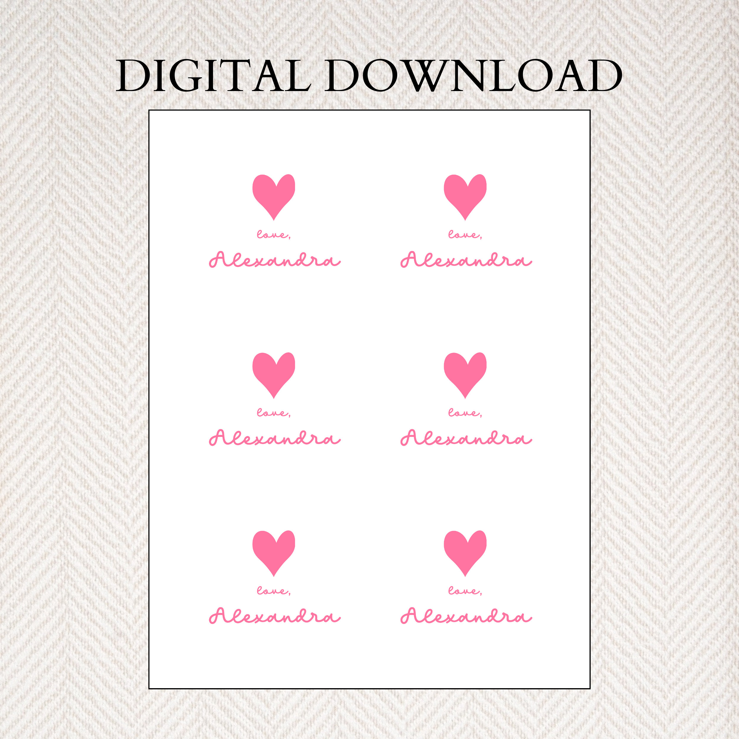 Editable Digital Download Pink Bow Gift Tags, Enclosure Cards, Calling ...