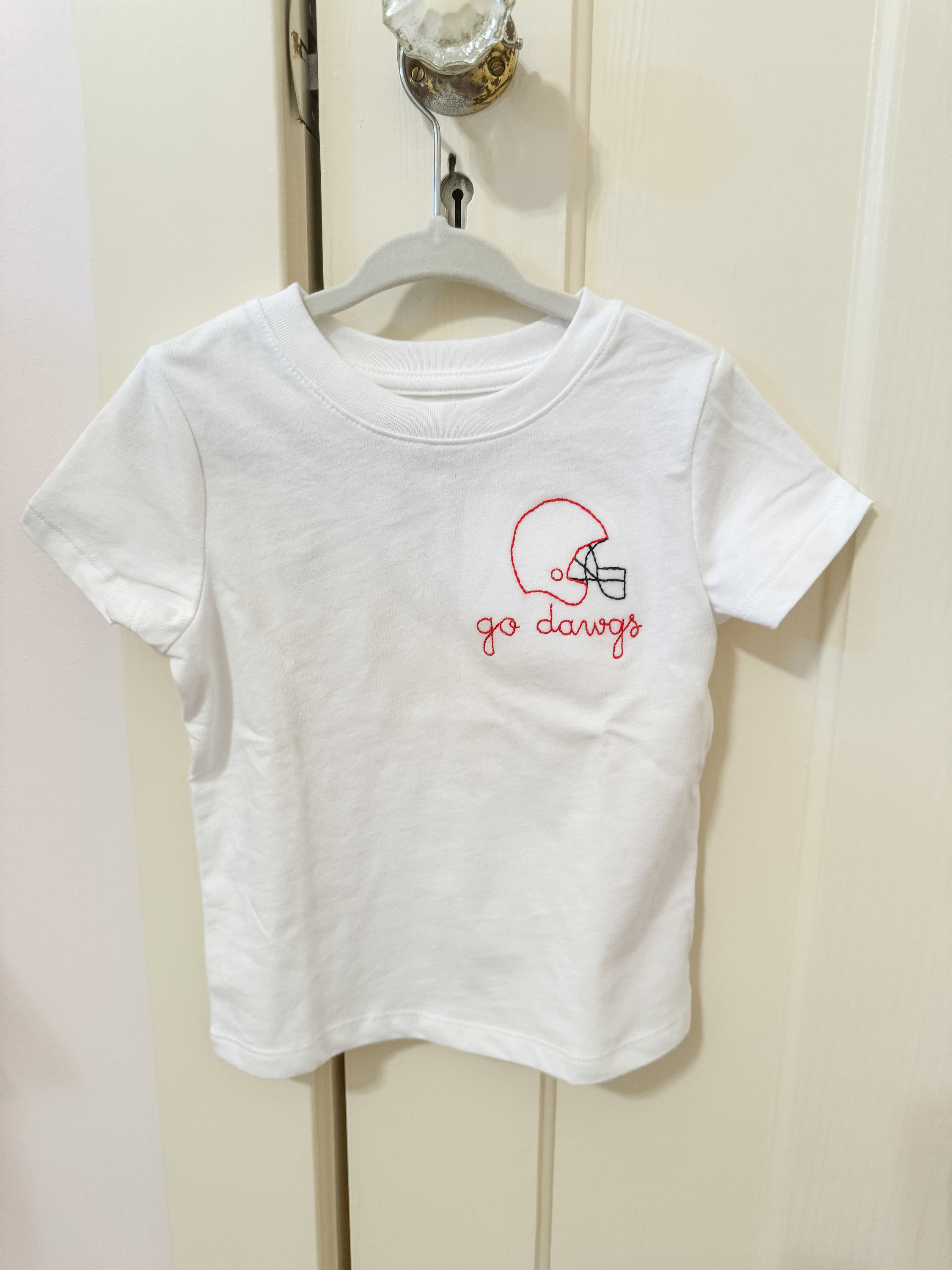 Custom Hand Embroidered Go Dawgs Shirt, Hand Stitch, Embroidery ...