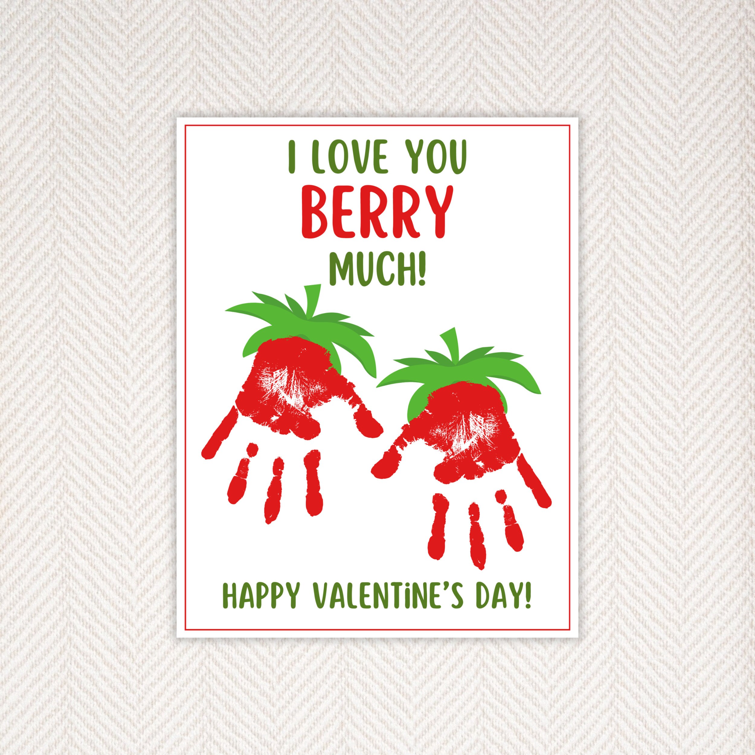 Digital Download Valentine's Day Handprint Art, Happy Valentine's Day ...