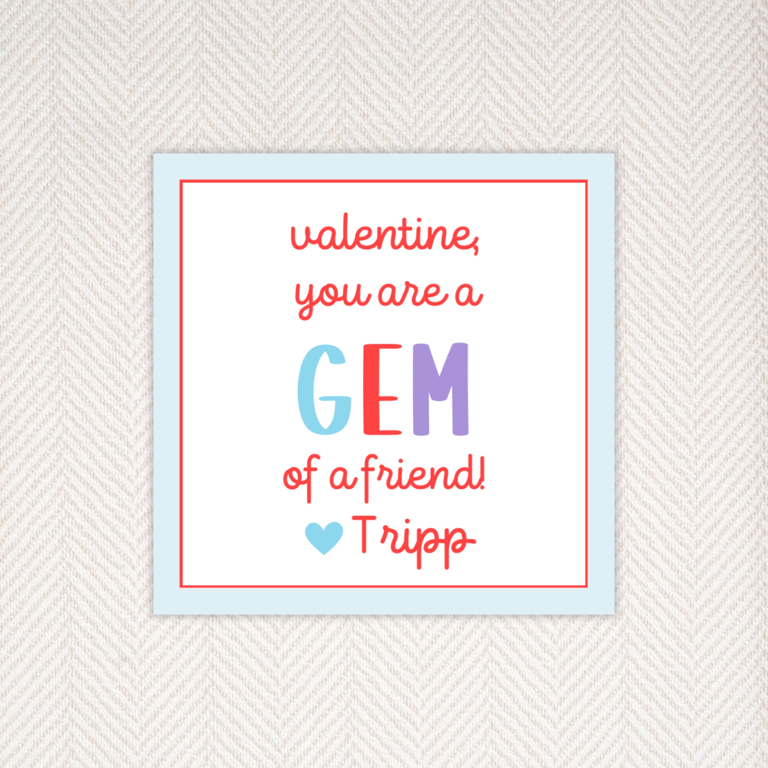 Valentine's Day Gift Tags, Printable Valentine, Valentine's Day Card ...