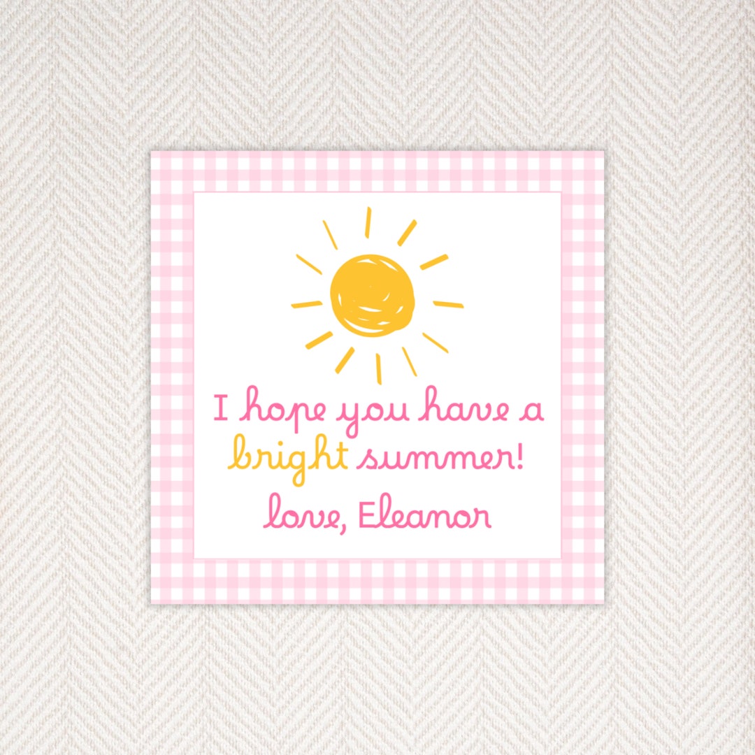 End of School, Teacher Gift, Summer Gift Tags, School's Out, Bright ...