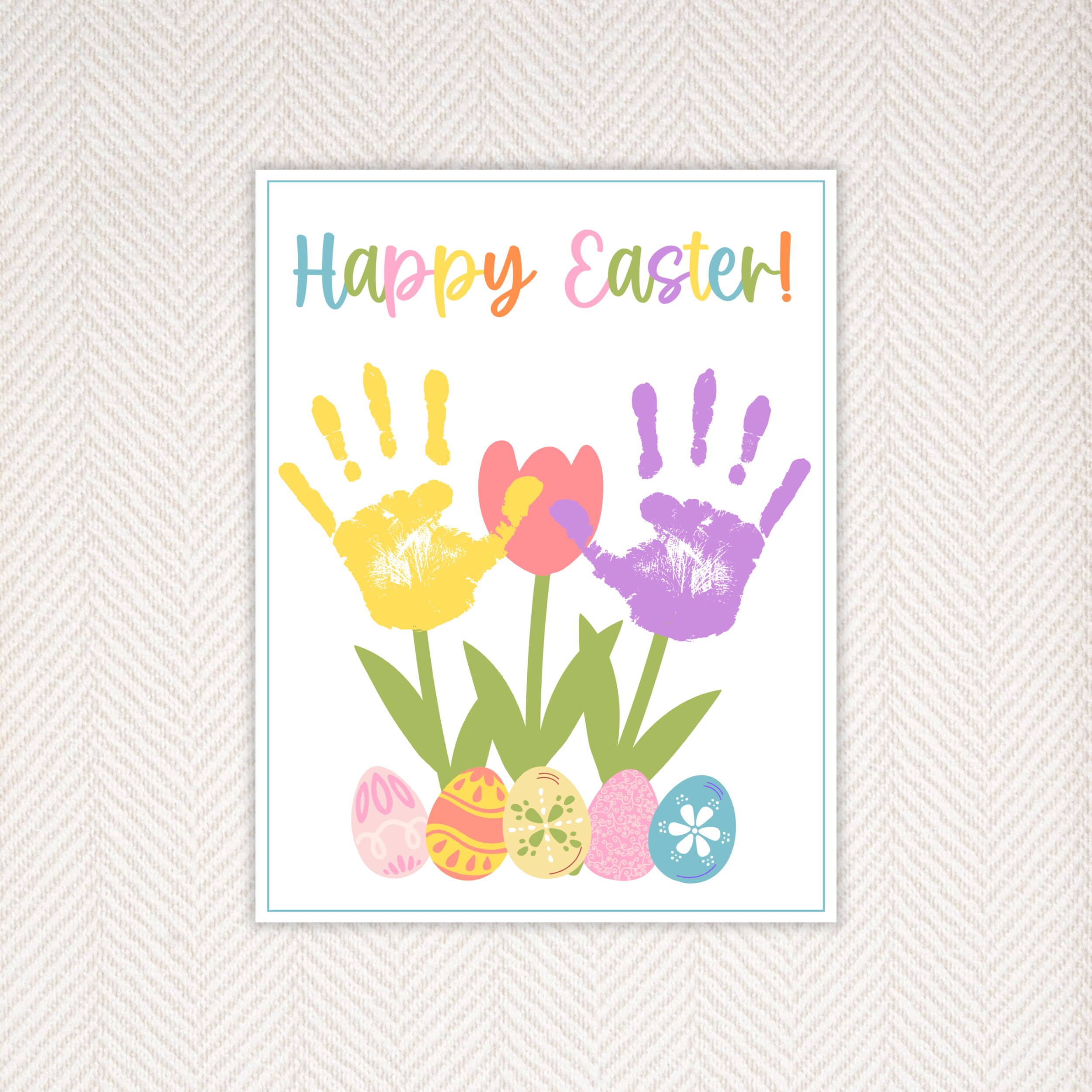 Digital Download Easter Handprint Art, Happy Easter, Easter Bunny ...