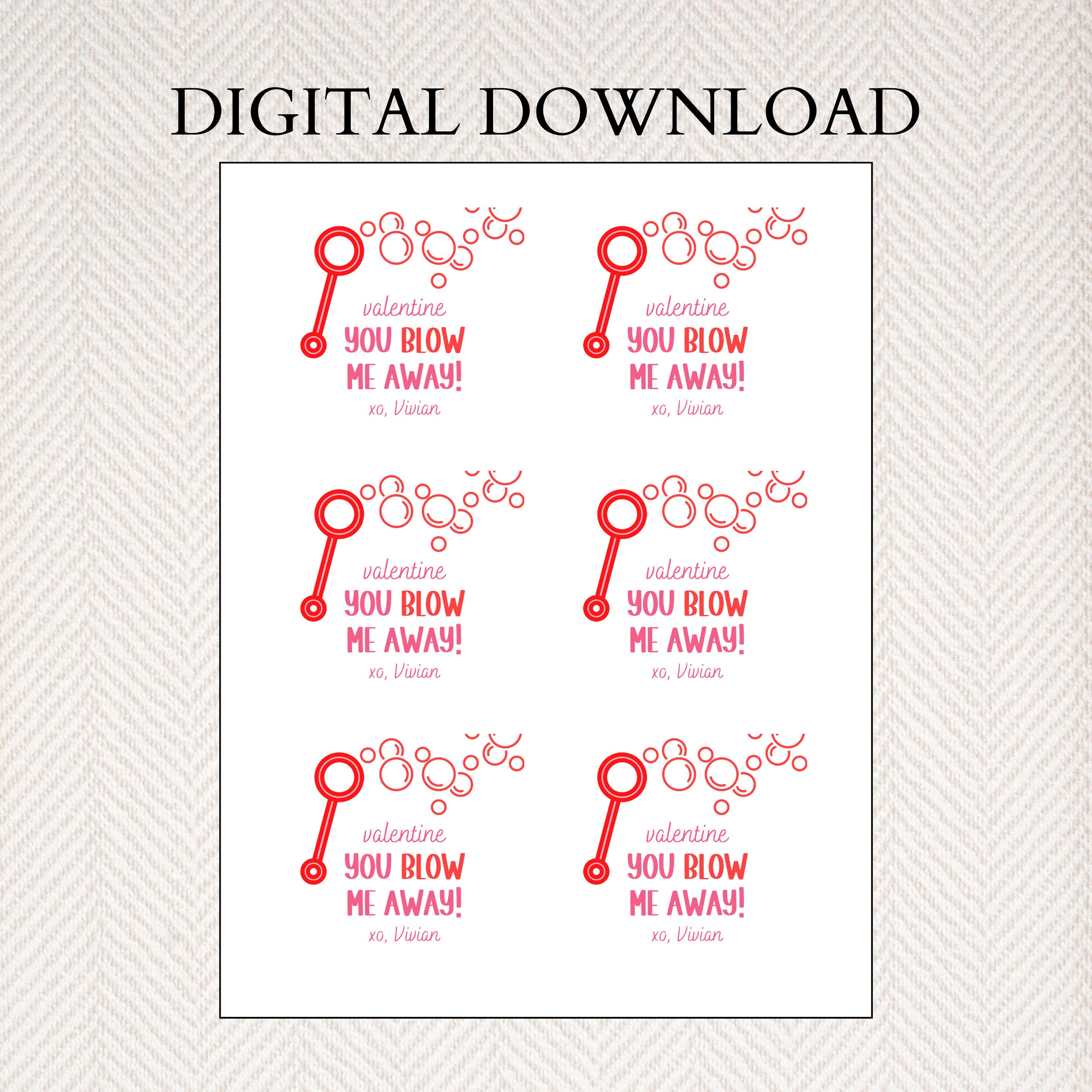Valentine's Day Gift Tags, Printable Valentine, Valentine's Day Card ...