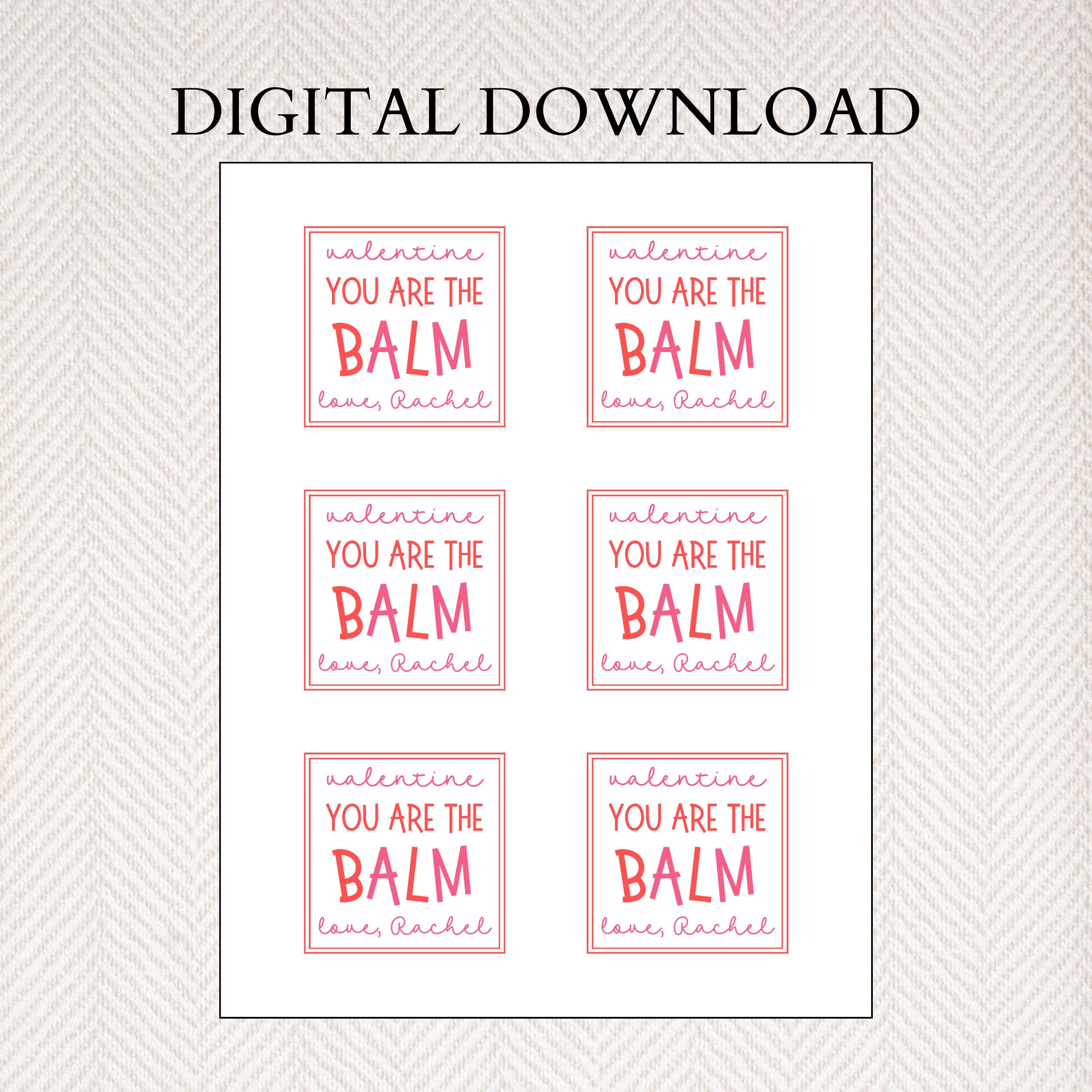Valentine's Day Gift Tags, Printable Valentine, Valentine's Day Card ...