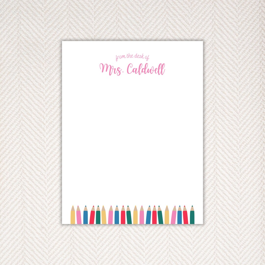 Personalized Teacher Notepad, A Note From, Teacher Gift, Colorful ...