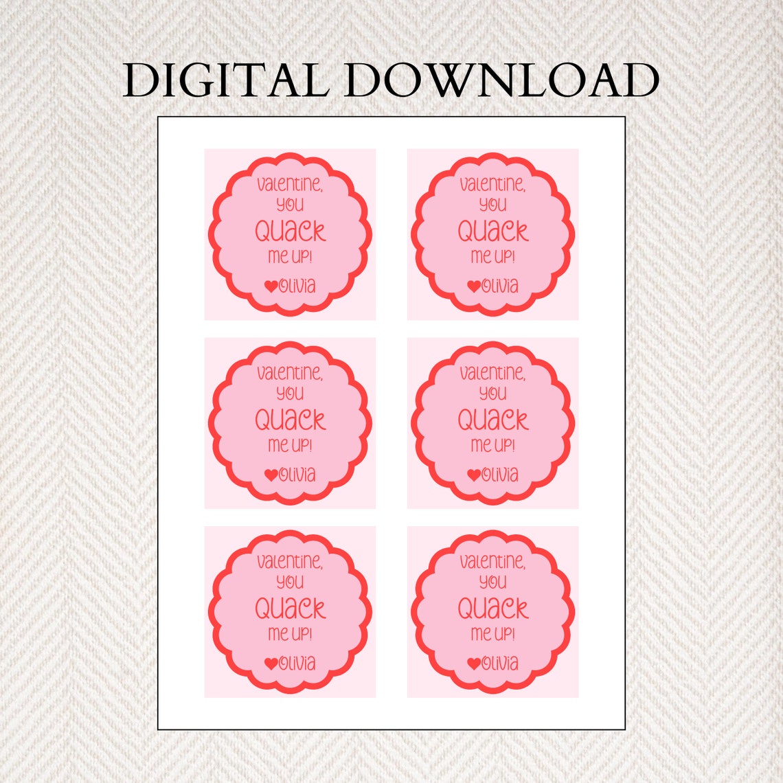 Valentine's Day Gift Tags, Printable Valentine, Valentine's Day Card ...
