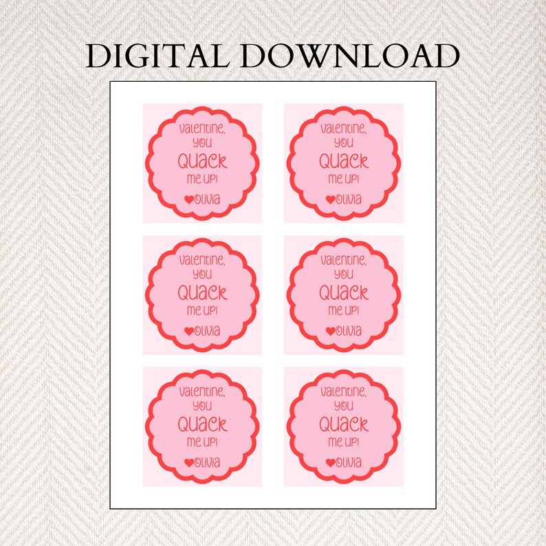 Valentine's Day Gift Tags, Printable Valentine, Valentine's Day Card ...