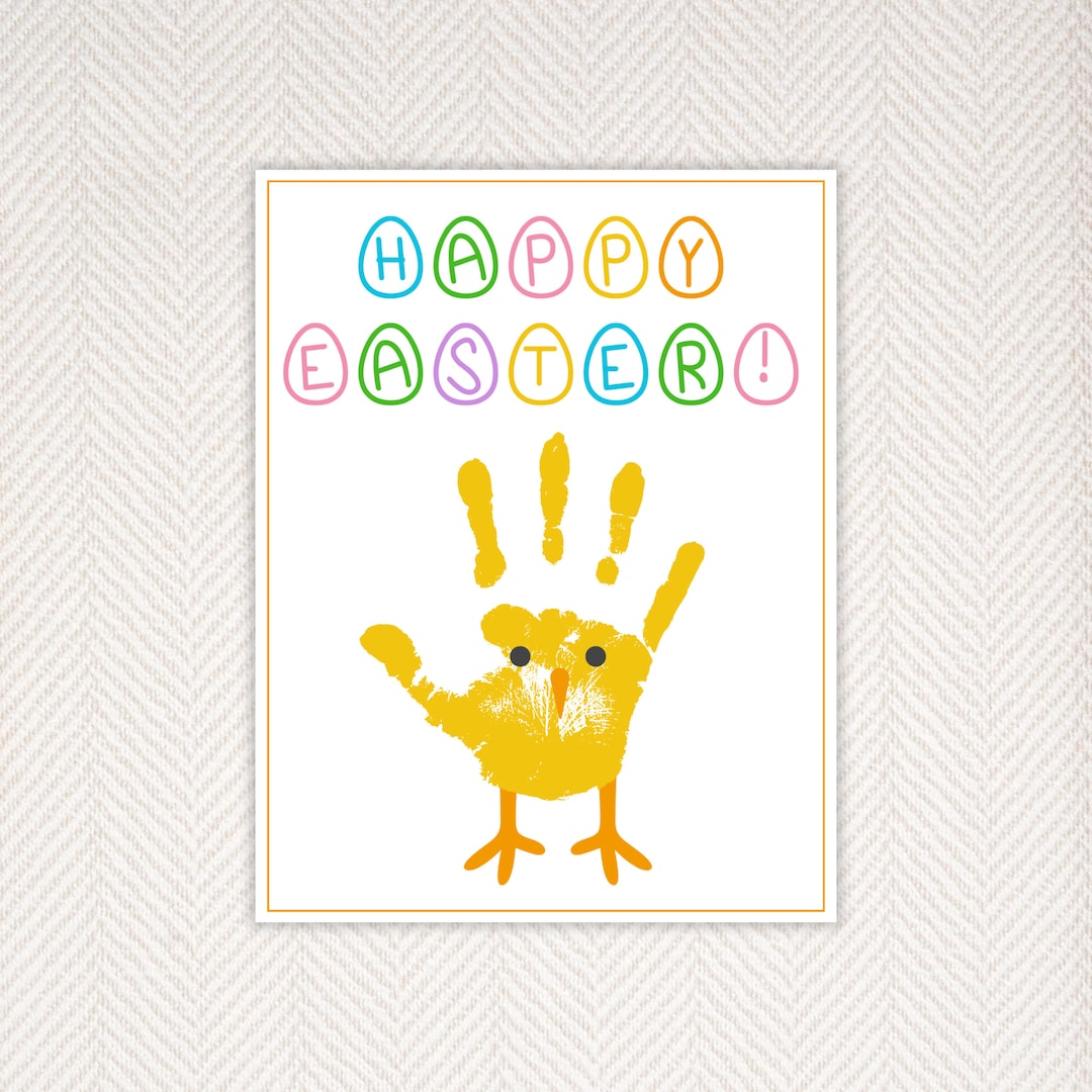 Digital Download Easter Handprint Art, Happy Easter, Easter Bunny ...