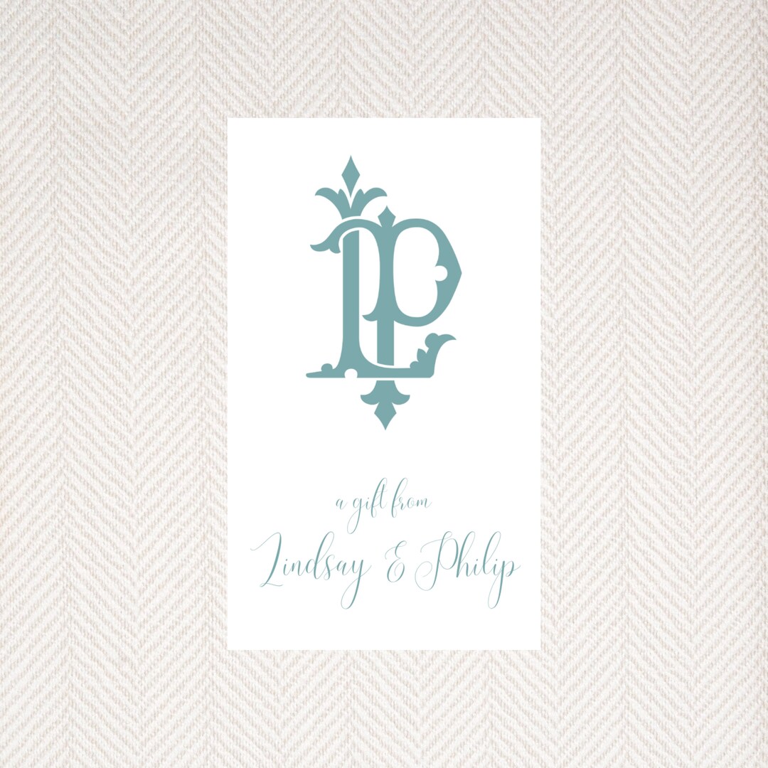 Custom Monogram Gift Tag, Enclosure Cards, Calling Cards, Wedding Gift ...