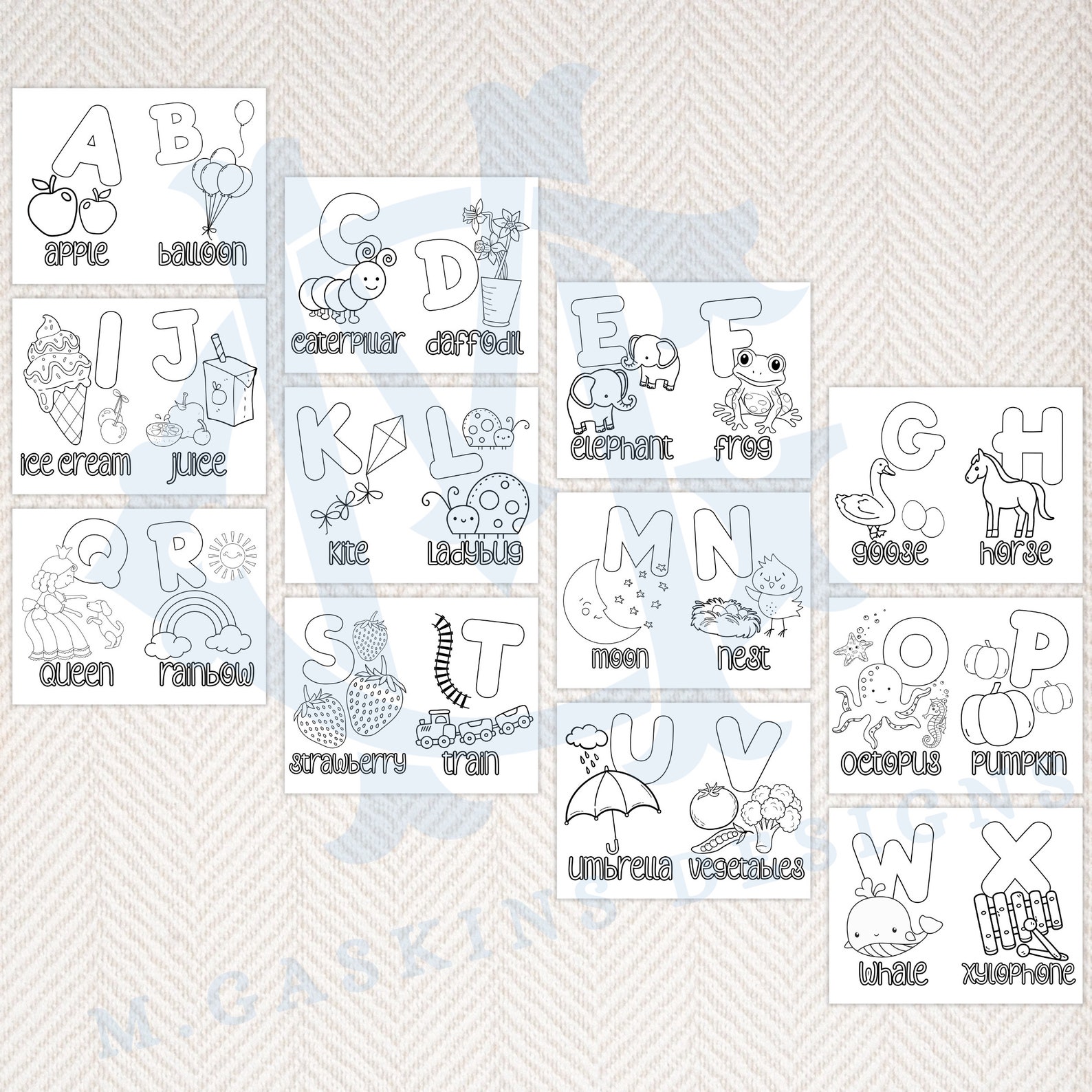 Personalized Abcs Coloring Book, Coloring Pages, Learn Your Abcs ...