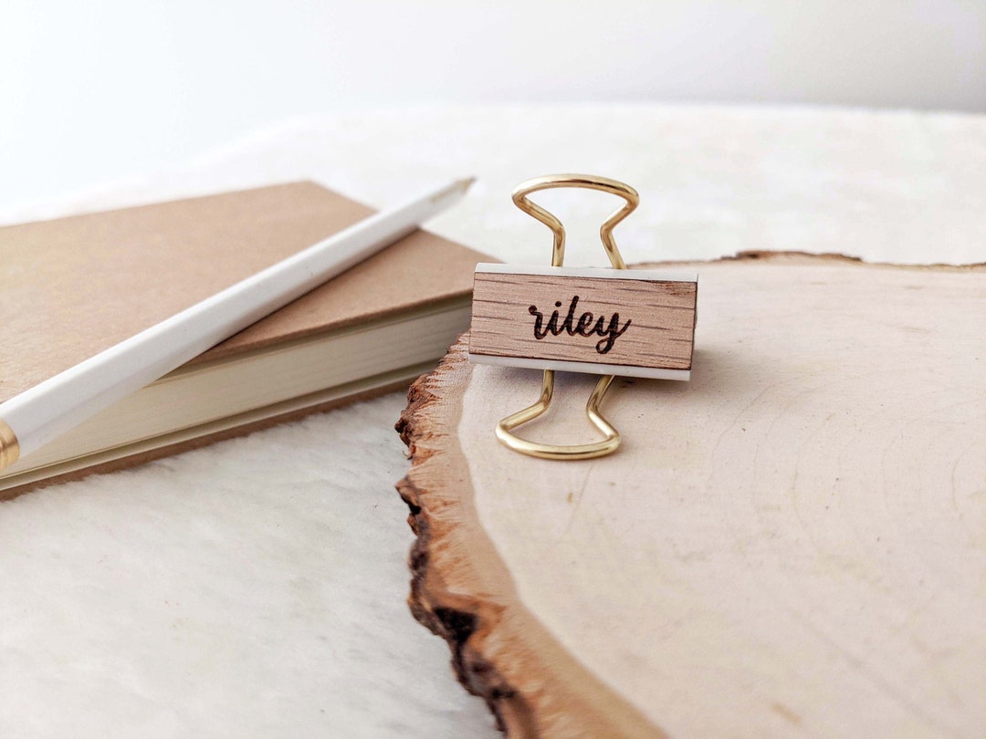 White Wood Covered Binder Clip Set by Ariell Forrest - Etsy