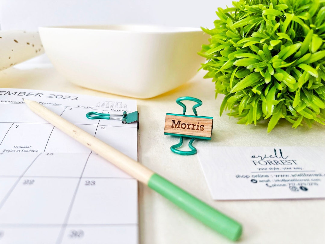 Metallic Jewel Tone Wood Covered Soft Grip Binder Clip by Ariell ...